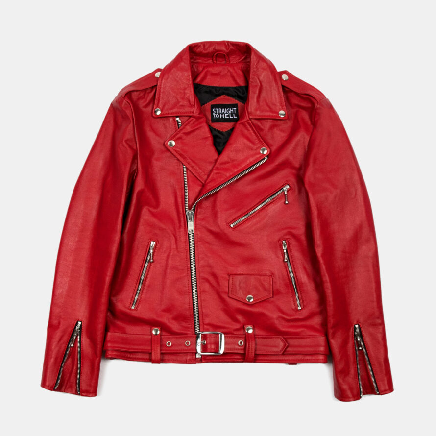 Commando - Blood Red Leather Jacket (Size 34, 36S, 38, 48) | Straight ...