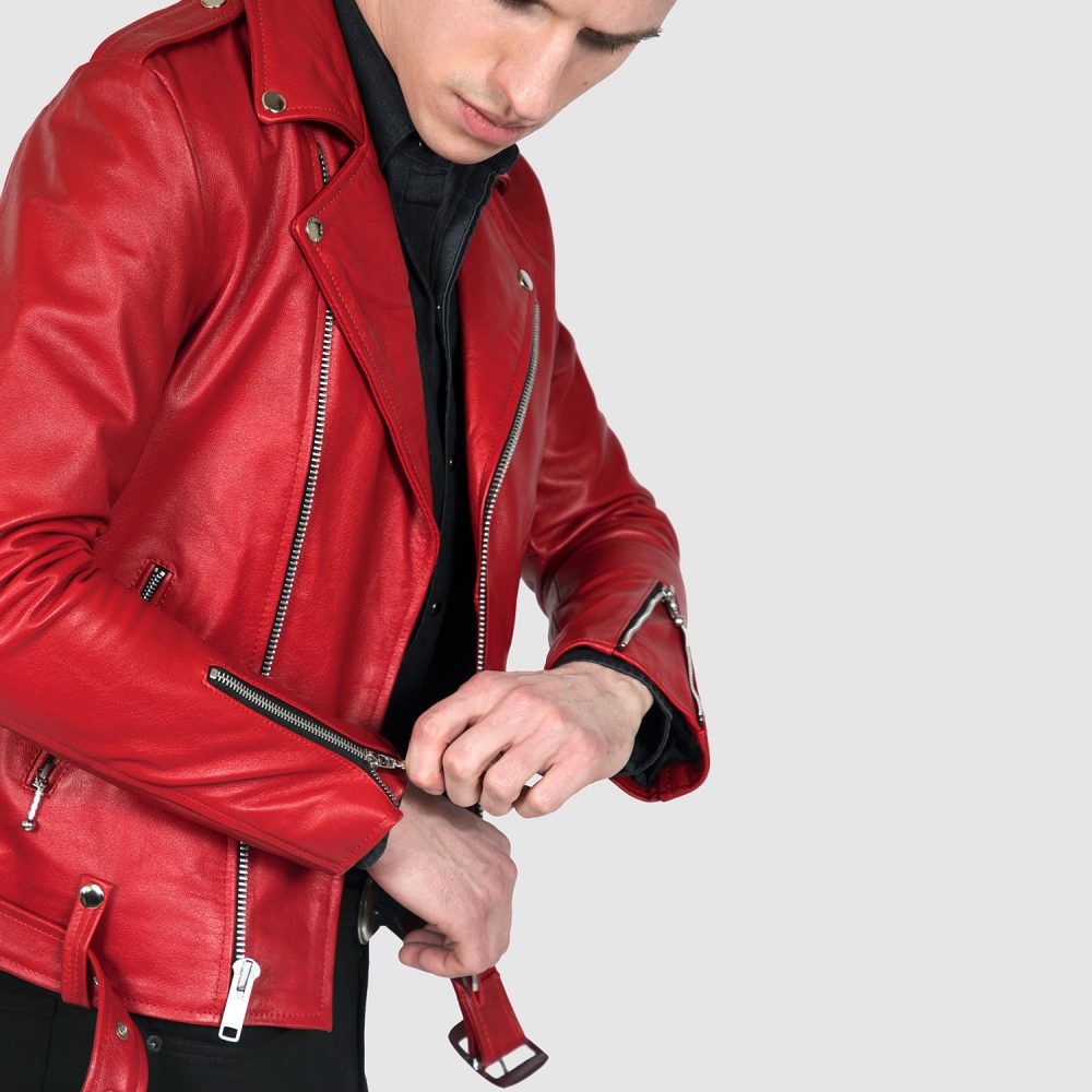 Commando - Blood Red Leather Jacket (Size 34, 36S, 38) | Straight To Hell