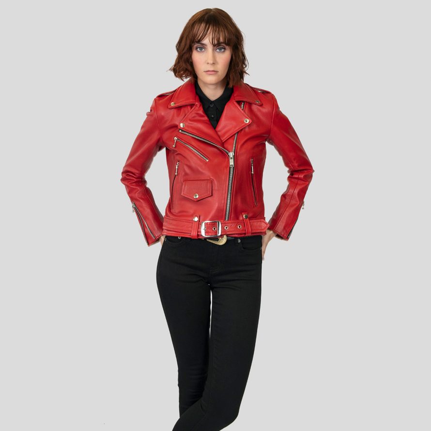 Commando - Blood Red Leather Jacket (Size XS, M, 3XL, 4XL, 5XL ...