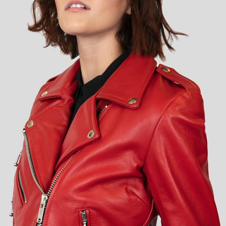 Commando - Blood Red Leather Jacket (Size XS, M, 3XL, 4XL, 5XL ...