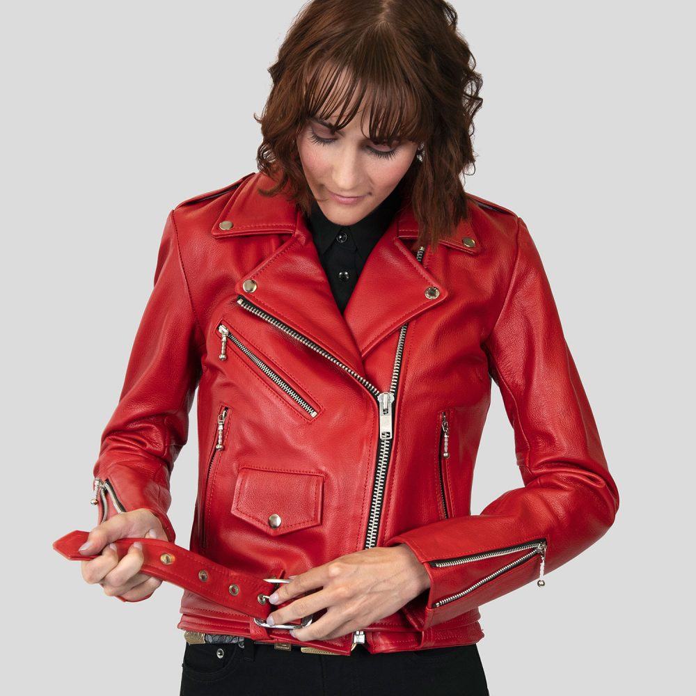 Commando - Blood Red Leather Jacket (Size XS, M, 3XL, 4XL, 5XL ...