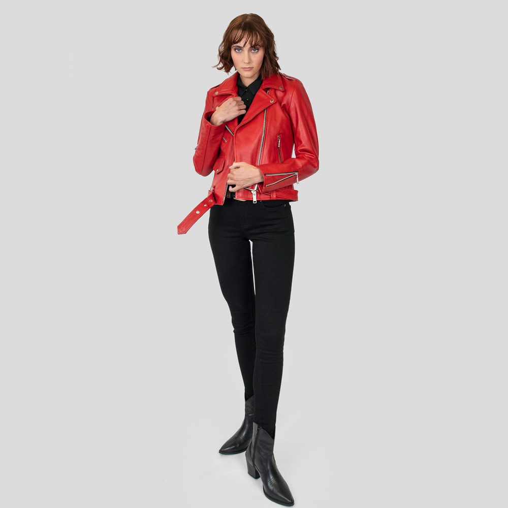 Commando - Blood Red Leather Jacket (Size XS, M, 3XL, 4XL, 5XL ...