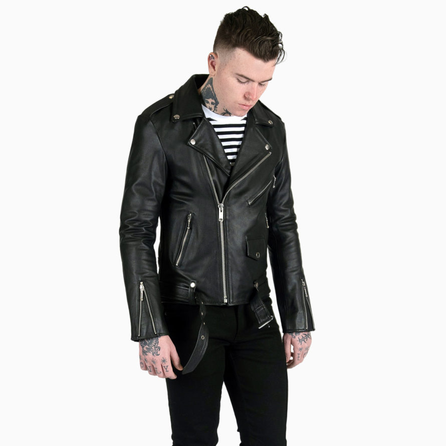 Commando Lightweight - Black and Silver Leather Jacket (Size 34S, 34 ...