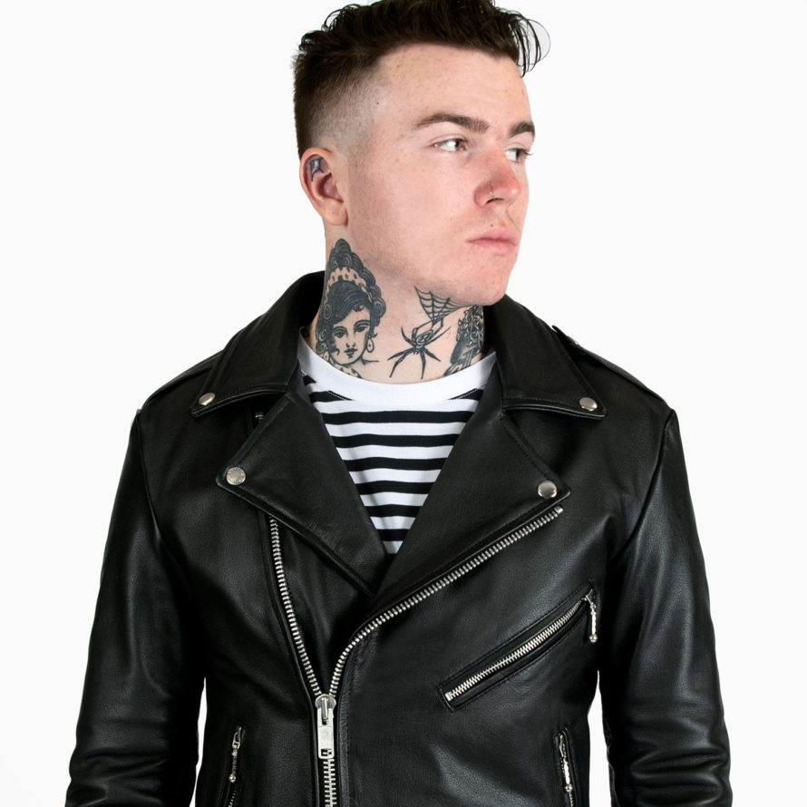 Commando Lightweight - Black and Silver Leather Jacket (Size 34S, 34 ...