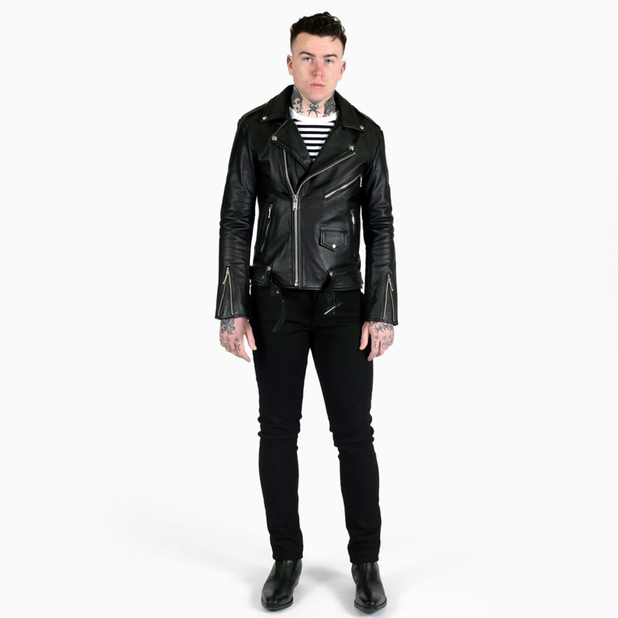 Commando Lightweight - Black and Silver Leather Jacket (Size 34S, 34 ...