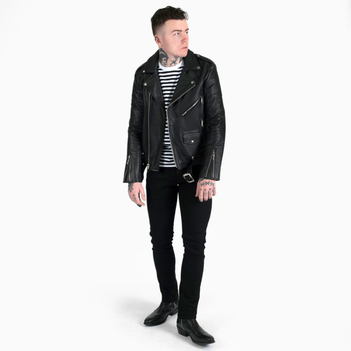 Commando Lightweight - Black and Silver Leather Jacket (Size 34S, 34 ...