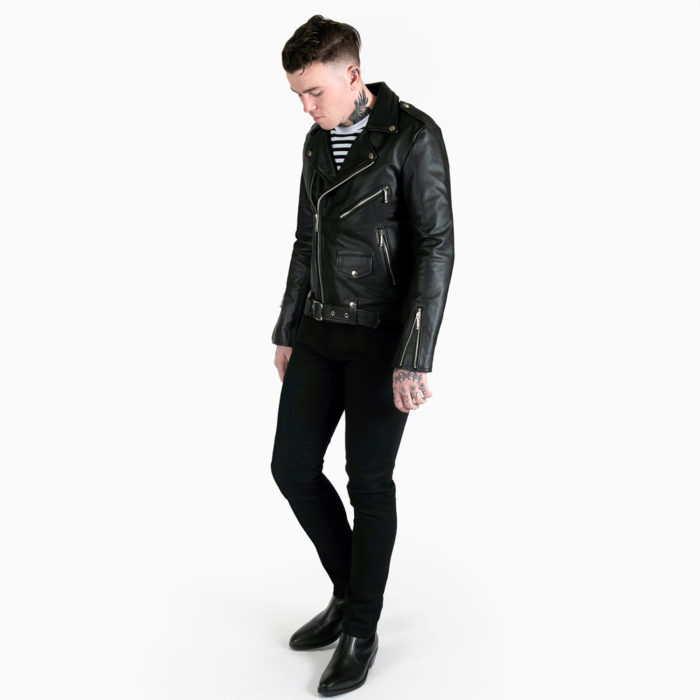 Commando Lightweight - Black and Silver Leather Jacket (Size 34S, 34 ...