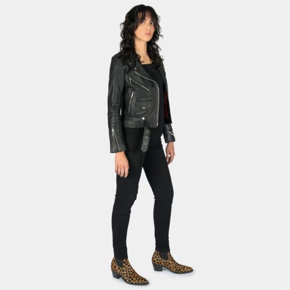 Commando Lightweight - Black and Silver Leather Jacket (Size M, L, XL ...