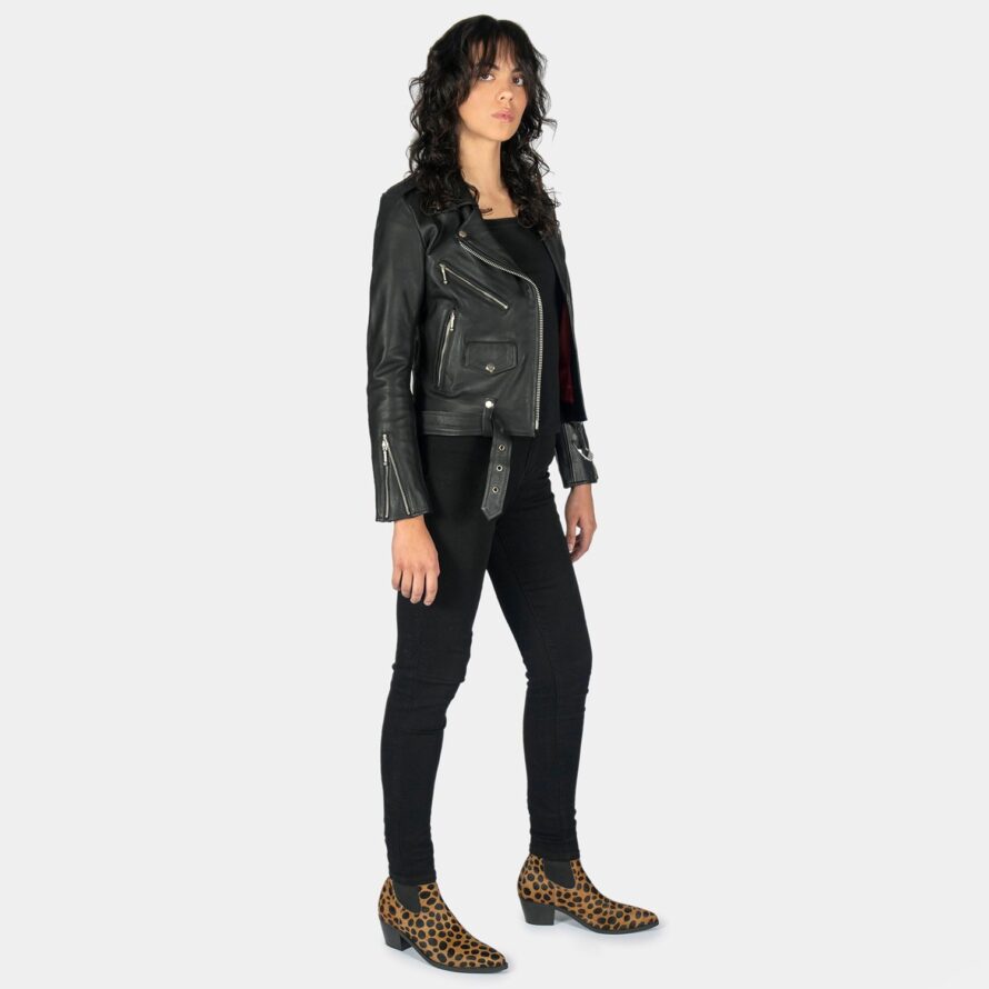 Commando Lightweight - Black and Silver Leather Jacket (Size M, L, XL ...