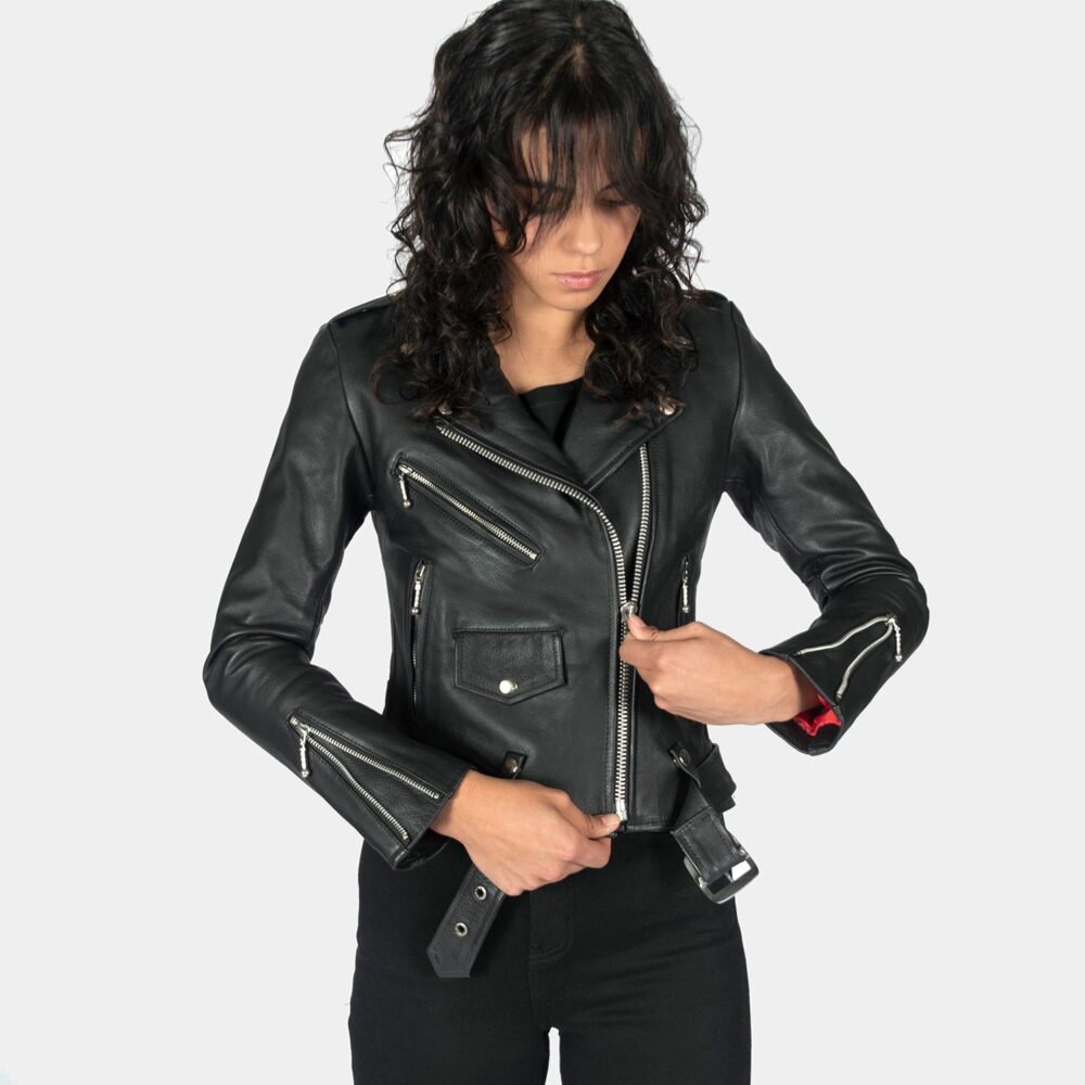 Commando Lightweight - Black and Silver Leather Jacket (Size M, L, XL ...
