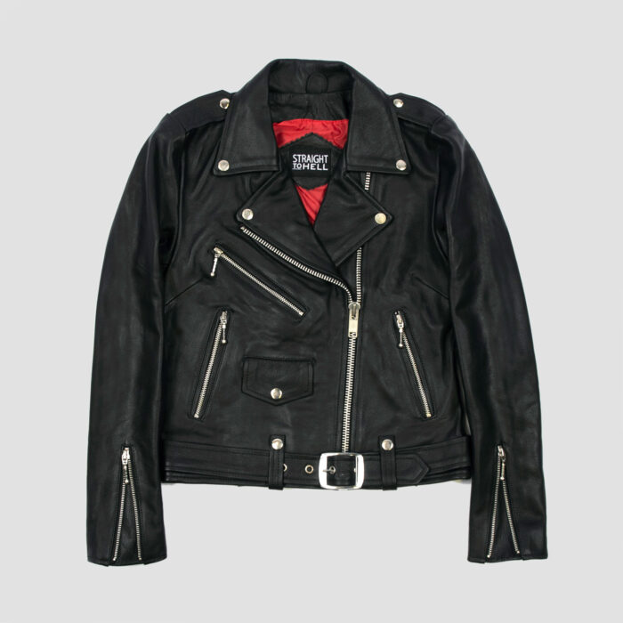Commando Lightweight - Black and Silver Leather Jacket (Size M, L, XL ...