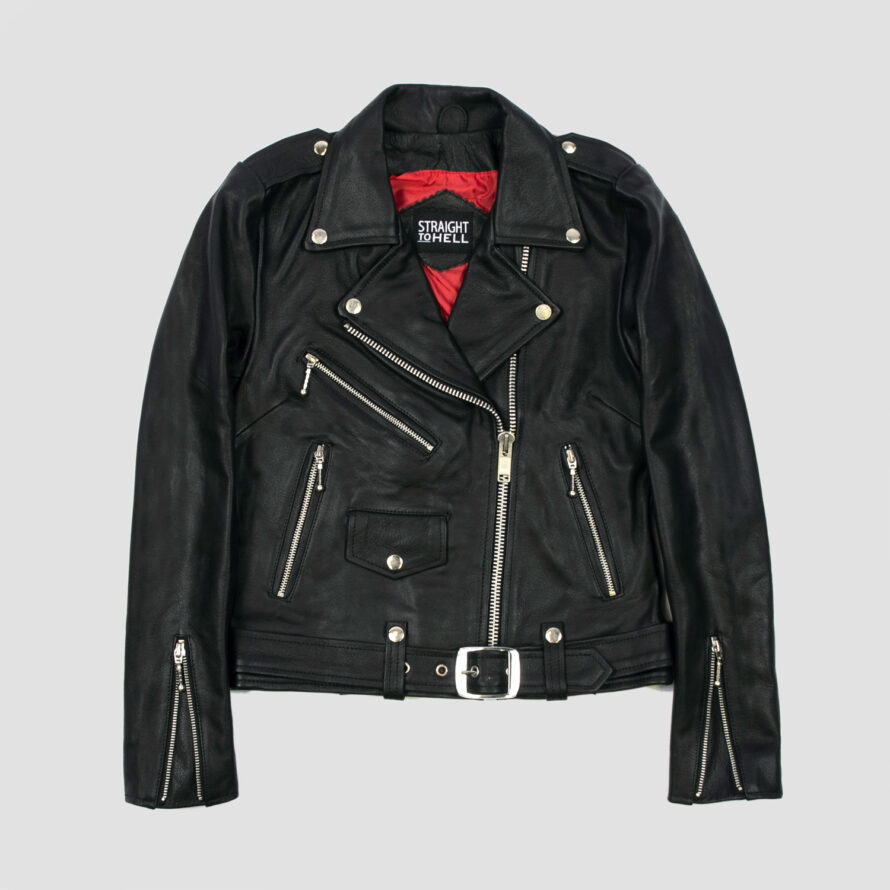 Commando Lightweight - Black and Silver Leather Jacket (Size M, L, XL ...