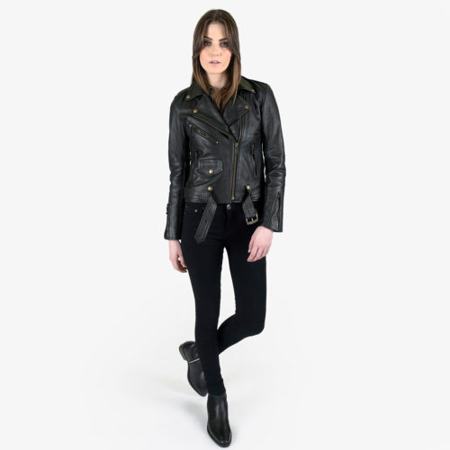 Commando - Black and Brass Leather Jacket (Size XS, S, M, L, XL, 2XL ...