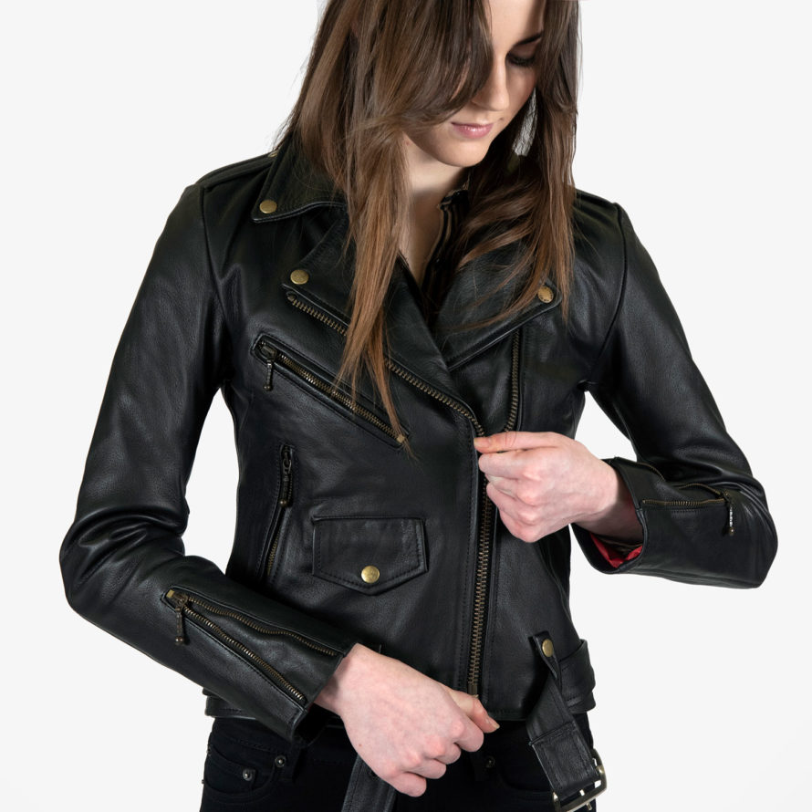 Commando - Black and Brass Leather Jacket (Size XS, S, M, L, XL, 2XL ...