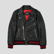 Baron - Black and Red Leather Jacket | Straight To Hell Apparel