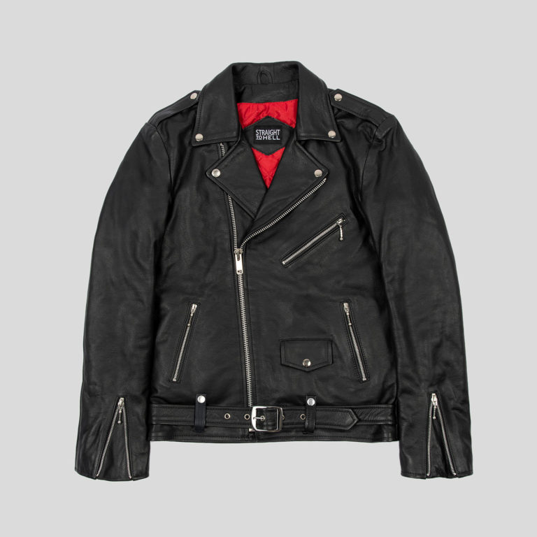 Commando Long - For Tall Men - Black and Nickel Leather Jacket ...