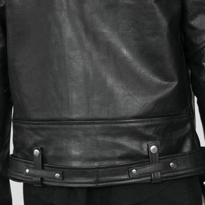 Commando Long - For Tall Men - Black and Silver Leather Jacket (Size 38 ...