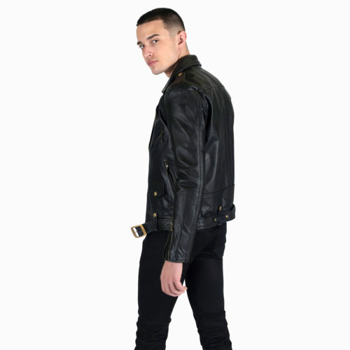 Commando Lightweight - Black and Brass Leather Jacket (Size 34, 36S, 36 ...