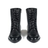 Division - Black and Brass Leather Combat Boots | Straight To Hell