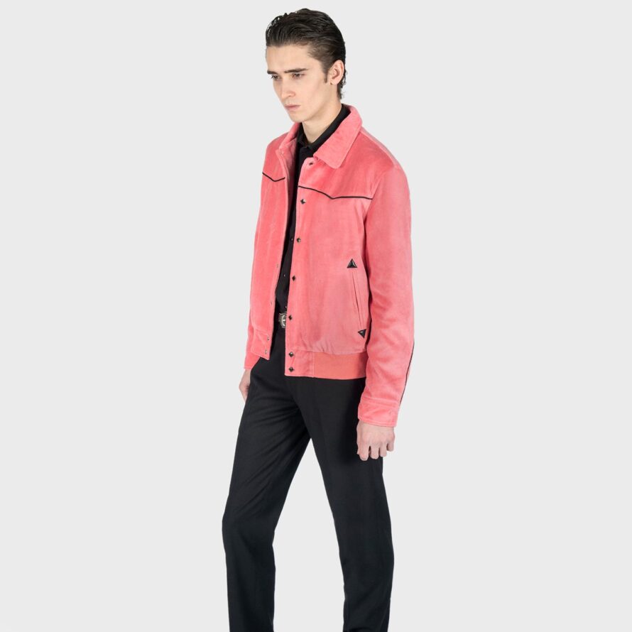 Jackson - Pink Velvet Jacket (Size 2XS, XS, S, M, XL, 3XL) | Straight ...