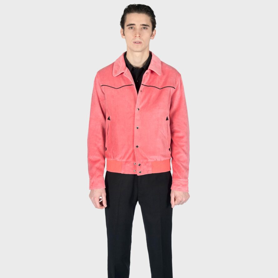 Jackson - Pink Velvet Jacket (Size 2XS, XS, S, M, XL, 3XL) | Straight ...
