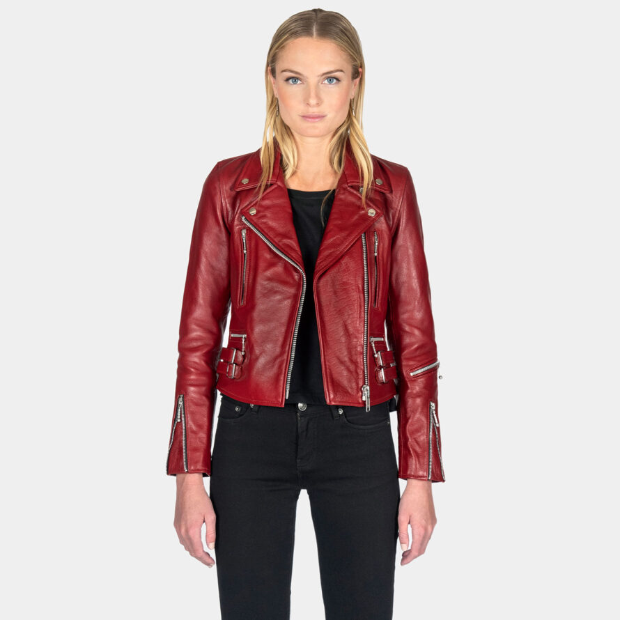 Defector - Burgundy Leather Jacket (Size S, M, L, 2XL, 3XL, 4XL, 5XL ...