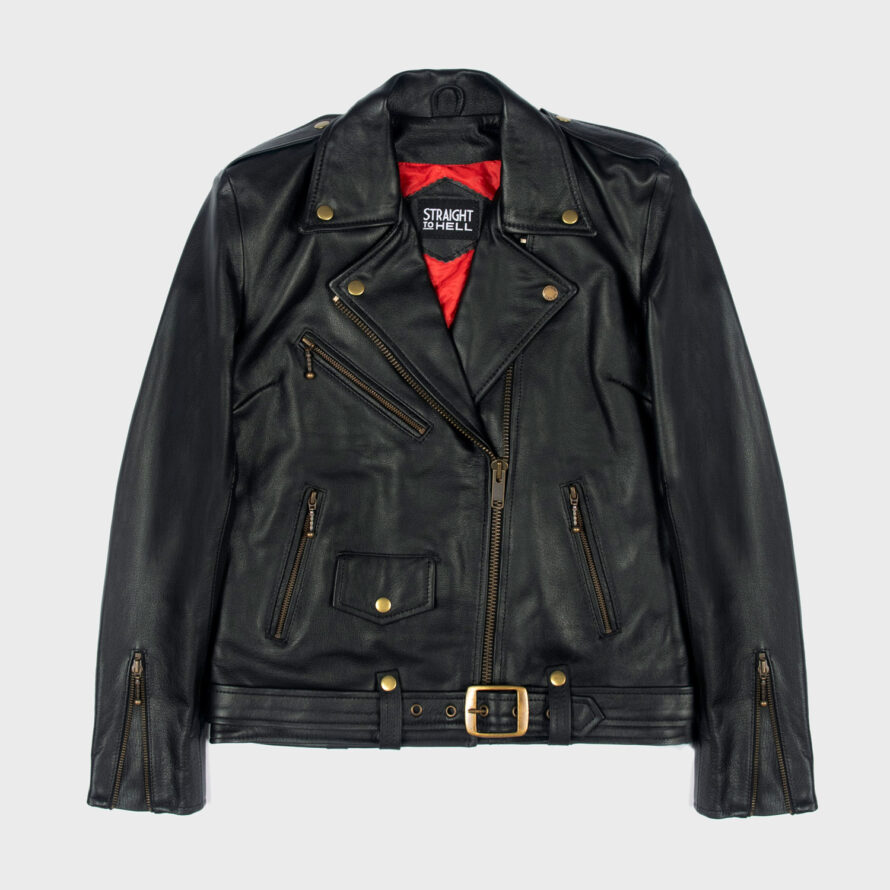 Commando Oversized - Black and Brass Leather Jacket | Straight To Hell ...