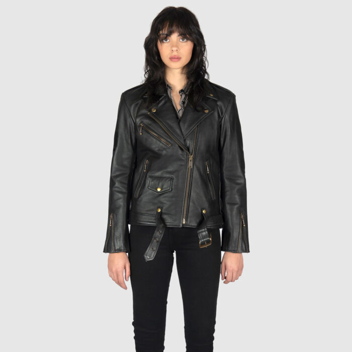 Commando Oversized - Black and Brass Leather Jacket | Straight To Hell ...