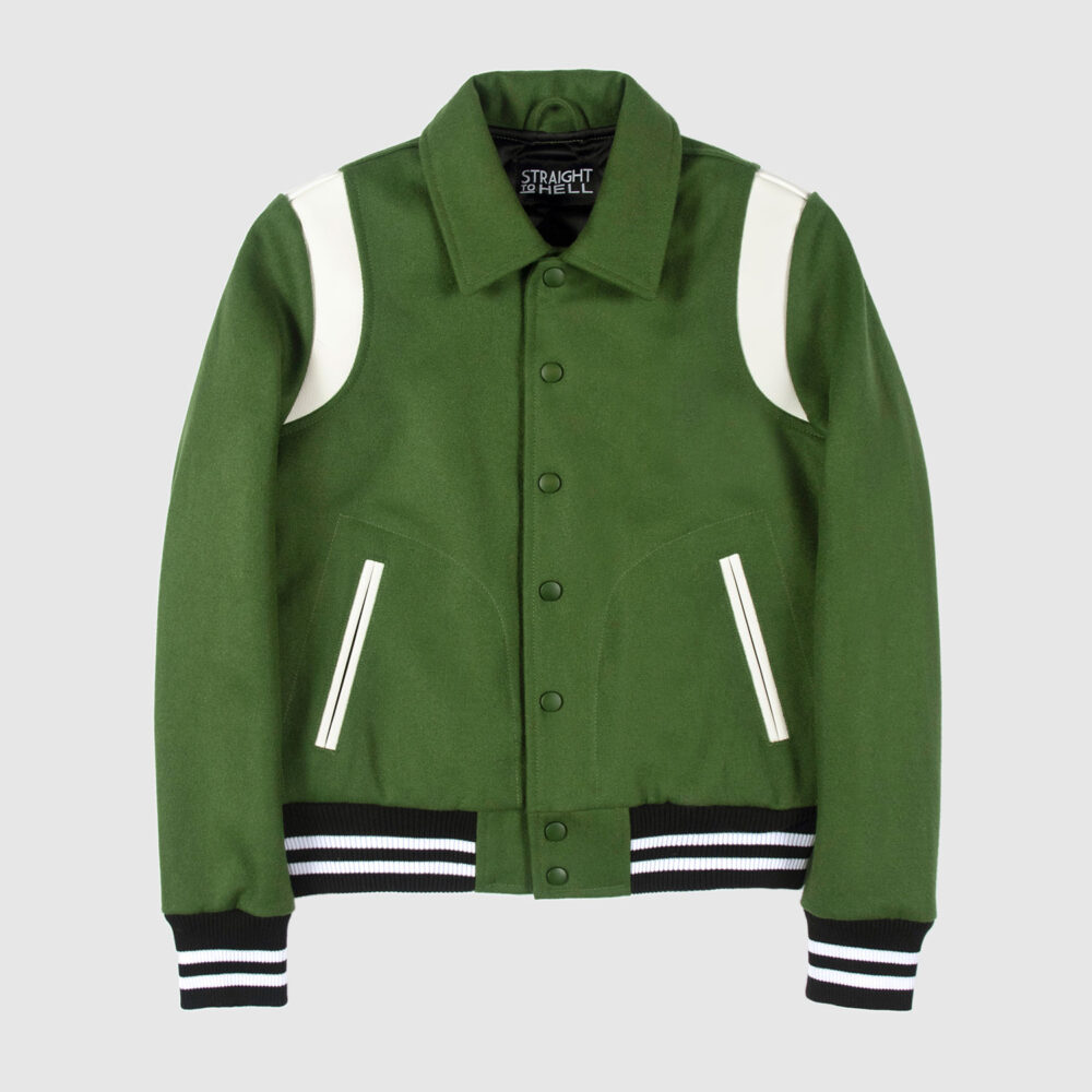 Jet - Green Varsity Jacket (Size M, L, 2XL, 3XL) | Straight To Hell