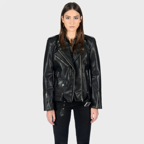 Vegan Commando Oversized - Faux Leather Jacket (Size XS, S, M, L, 2XL, 3XL, 4XL) | Straight To Hell