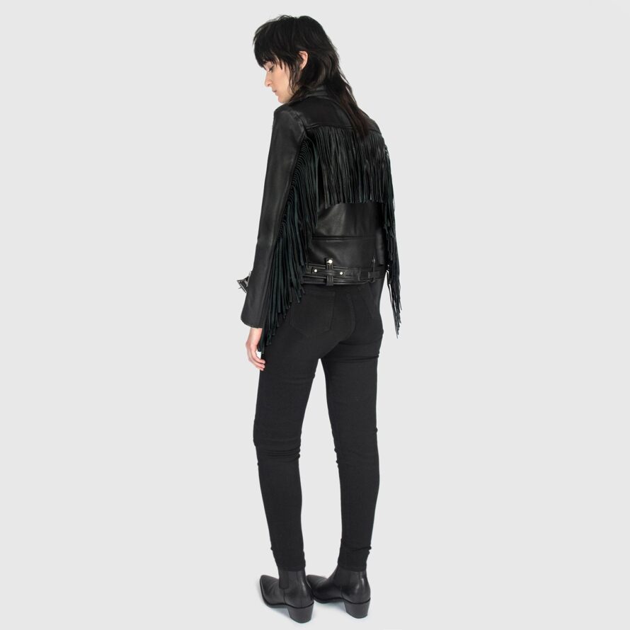 Commando Fringe - Leather Jacket with Fringe (Size XS, S, M, L, XL, 2XL ...