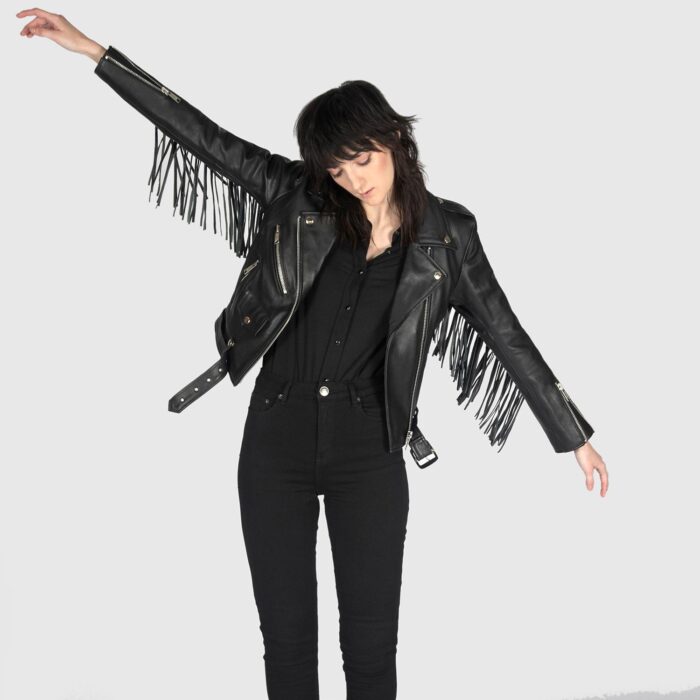 Commando Fringe - Leather Jacket with Fringe (Size XS, S, M, L, XL, 2XL ...