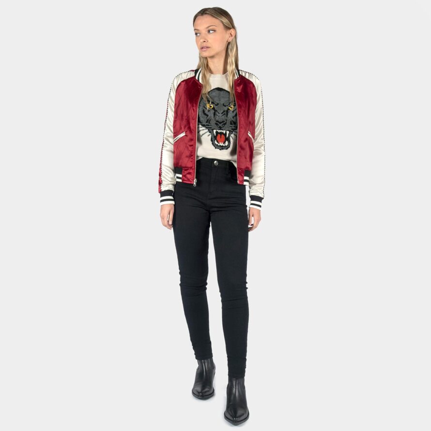 Boogie - Burgundy and Grey Reversible Souvenir Jacket (Size 2XS, XS ...