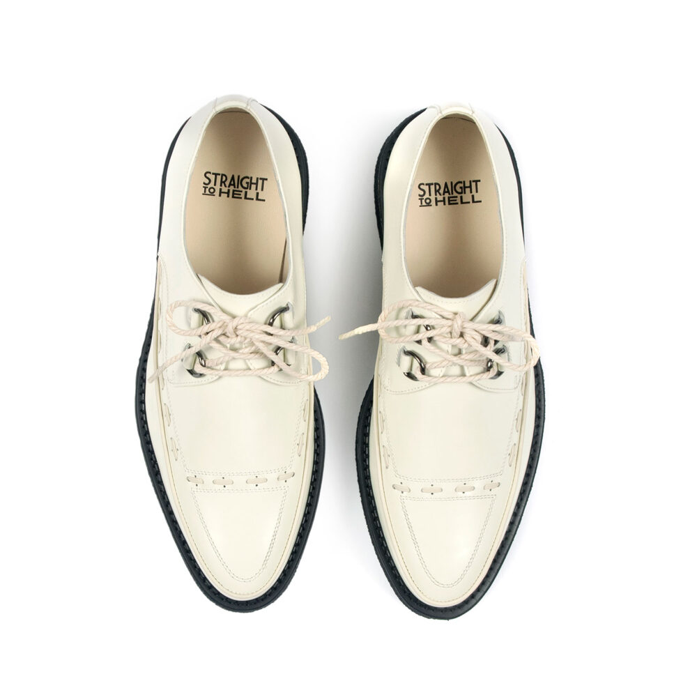 Hawkins Cream Leather Creepers Straight To Hell