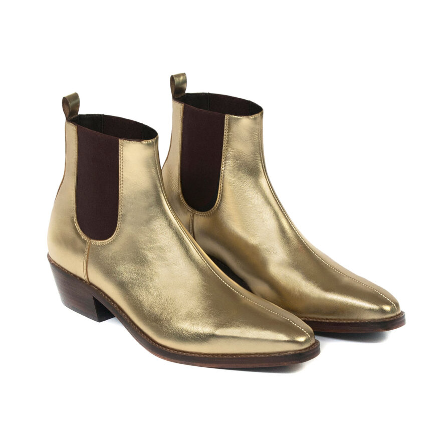 Marquee - Gold Leather Chelsea Boots (Size 7, 7.5, 8, 8.5, 9, 9.5, 10 ...