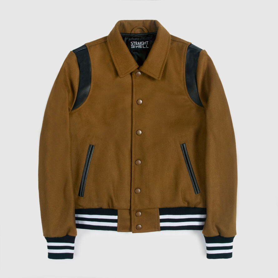 Jet - Brown and Black Varsity Jacket (Size S, M, L, 2XL, 3XL, 4XL ...