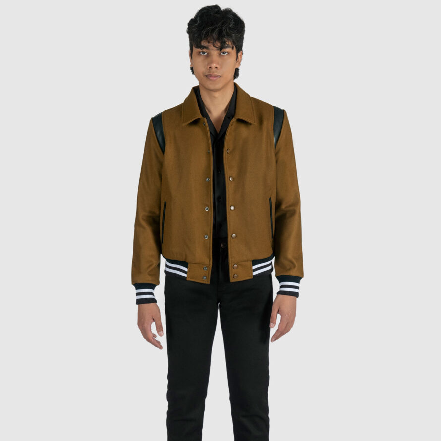Jet - Brown and Black Varsity Jacket (Size S, M, L, 2XL, 3XL, 4XL ...