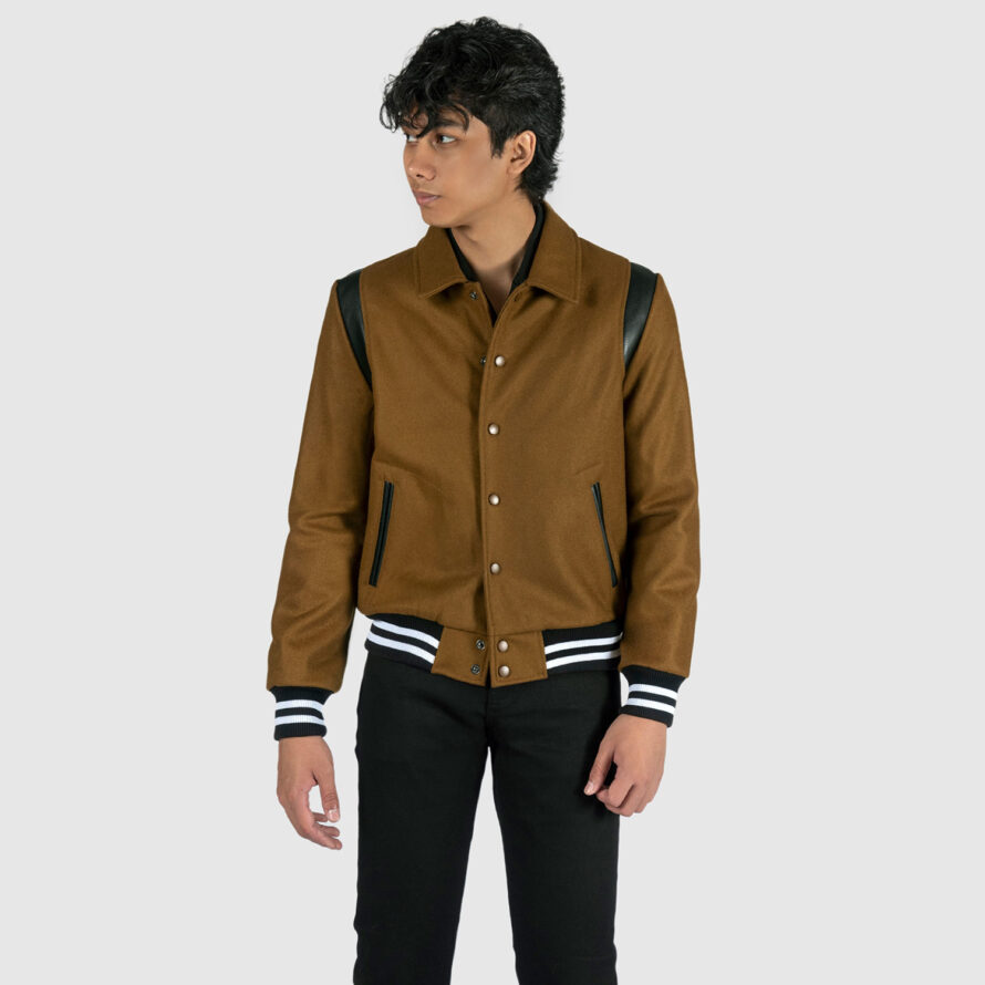 Jet - Brown and Black Varsity Jacket (Size XS, S, M, L, XL, 2XL, 3XL ...