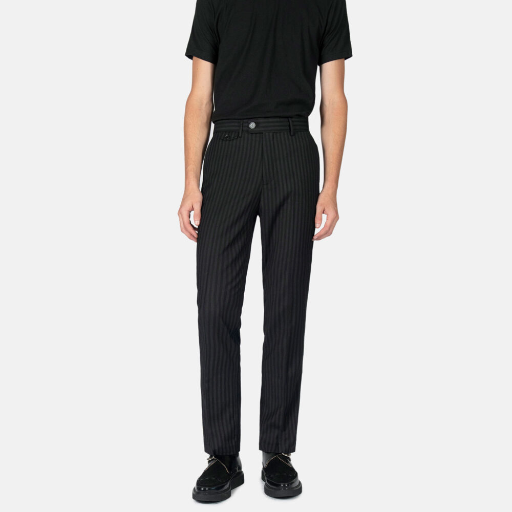 Montrose - Black and Grey Striped - Slim Fit Pants | Straight To Hell