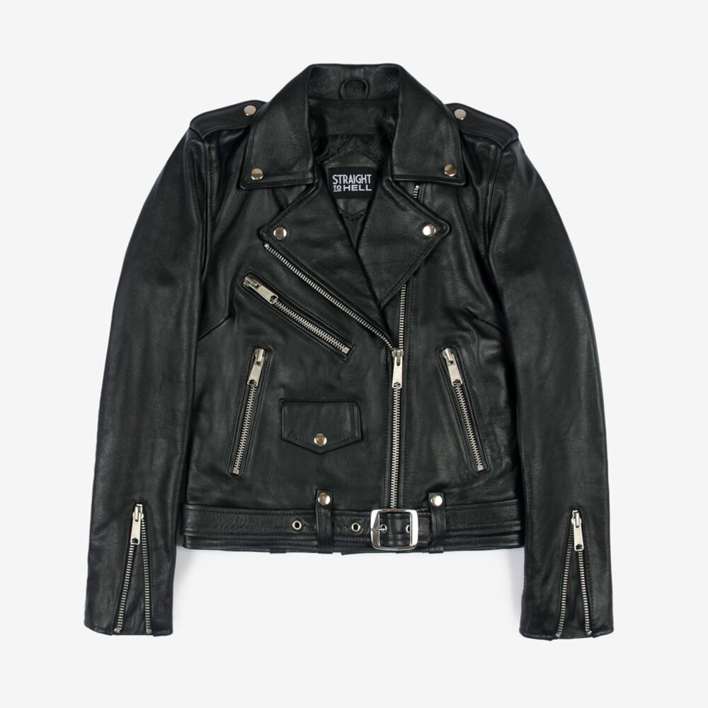 Commando - Black and Silver Leather Jacket - Black Lining - Modern Fit ...