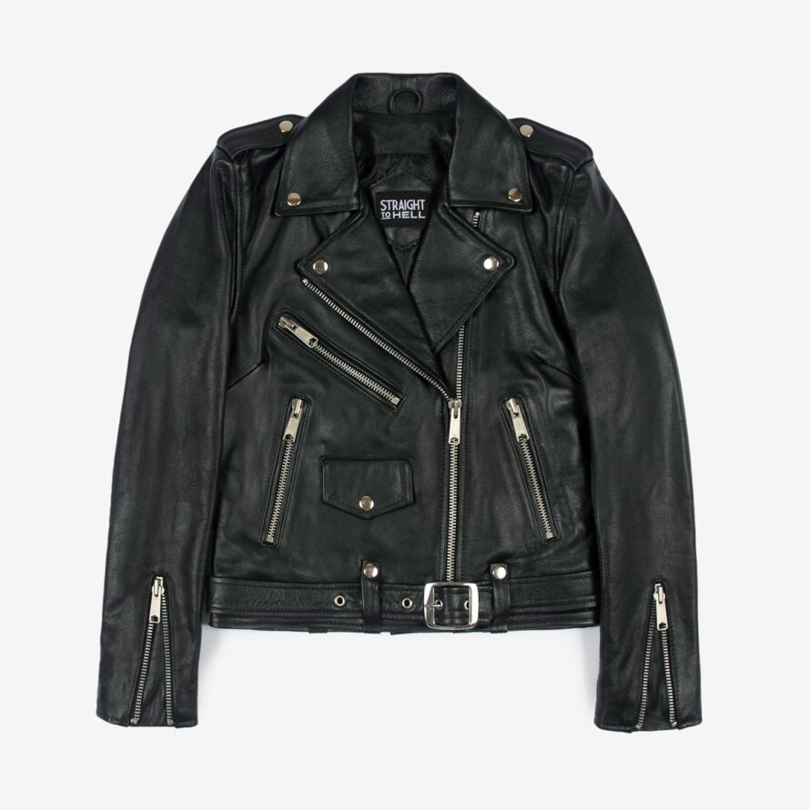 Commando - Black and Silver Leather Jacket - Black Lining - Modern Fit ...