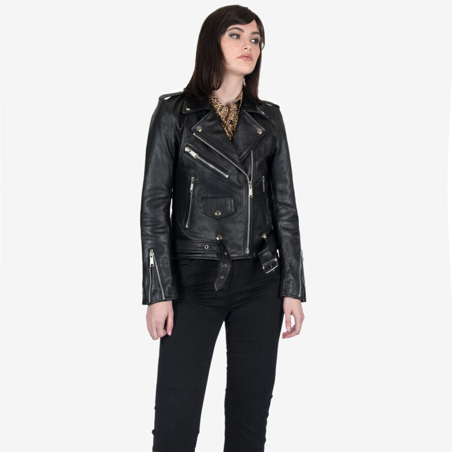 Commando - Black and Silver Leather Jacket - Black Lining - Modern Fit ...