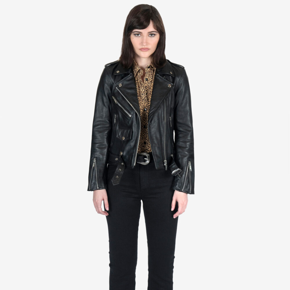 Commando - Black and Silver Leather Jacket - Black Lining - Modern Fit ...