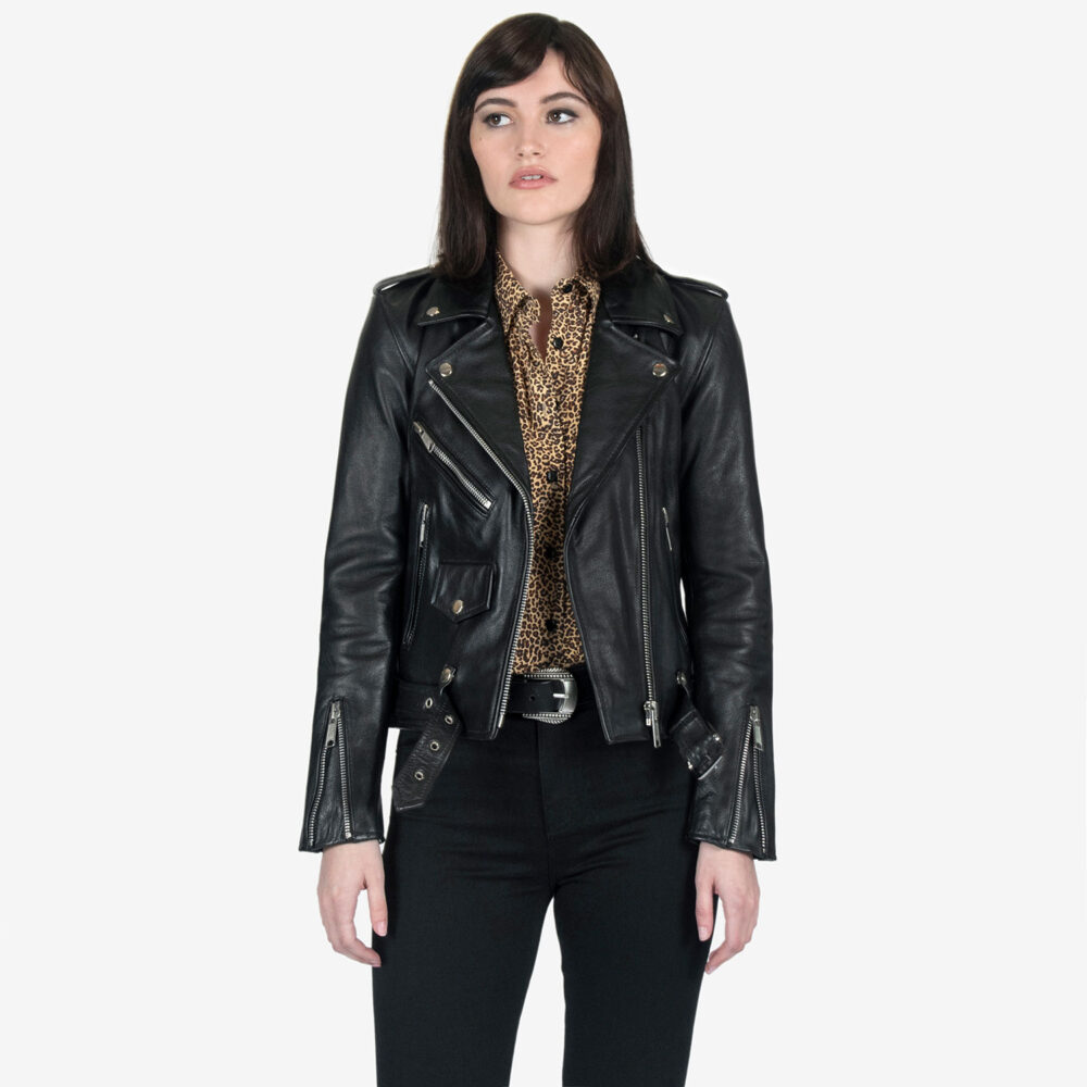 Commando - Black and Silver Leather Jacket - Black Lining - Modern Fit ...