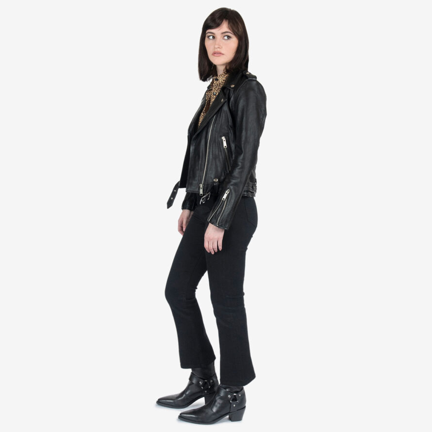 Commando - Black and Silver Leather Jacket - Black Lining - Modern Fit ...