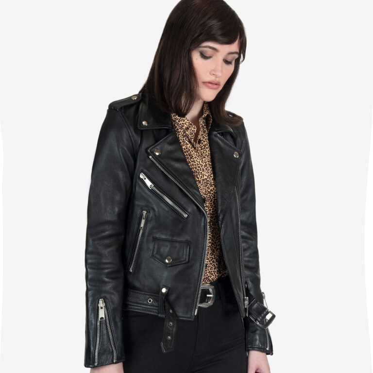 Commando - Black and Silver Leather Jacket - Black Lining - Modern Fit ...