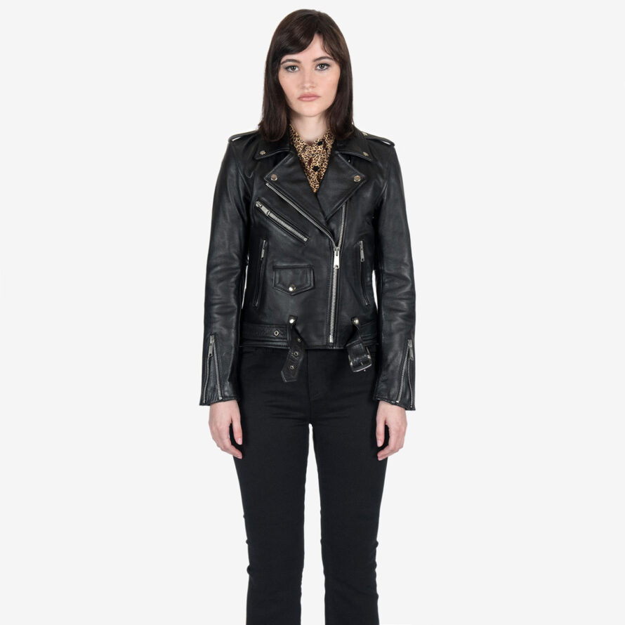 Commando - Black and Silver Leather Jacket - Black Lining - Modern Fit ...
