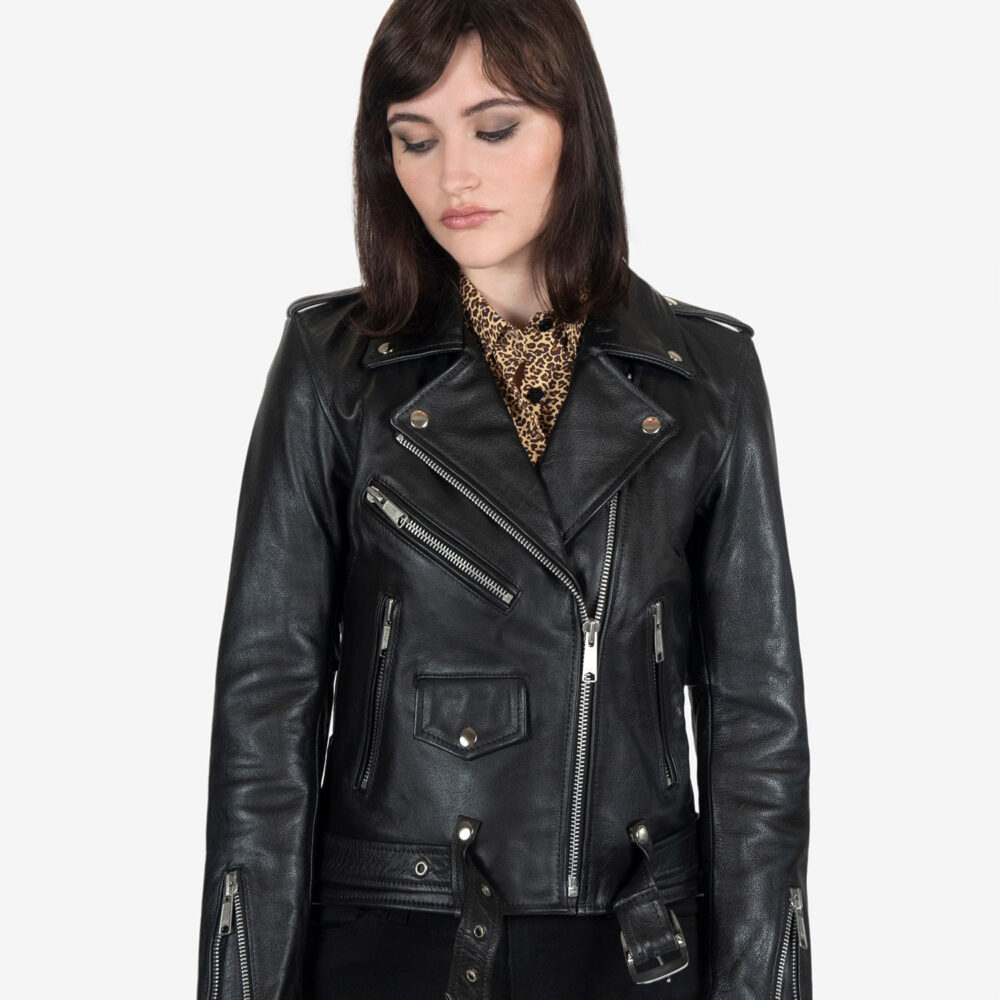 Commando - Black and Silver Leather Jacket - Black Lining - Modern Fit ...