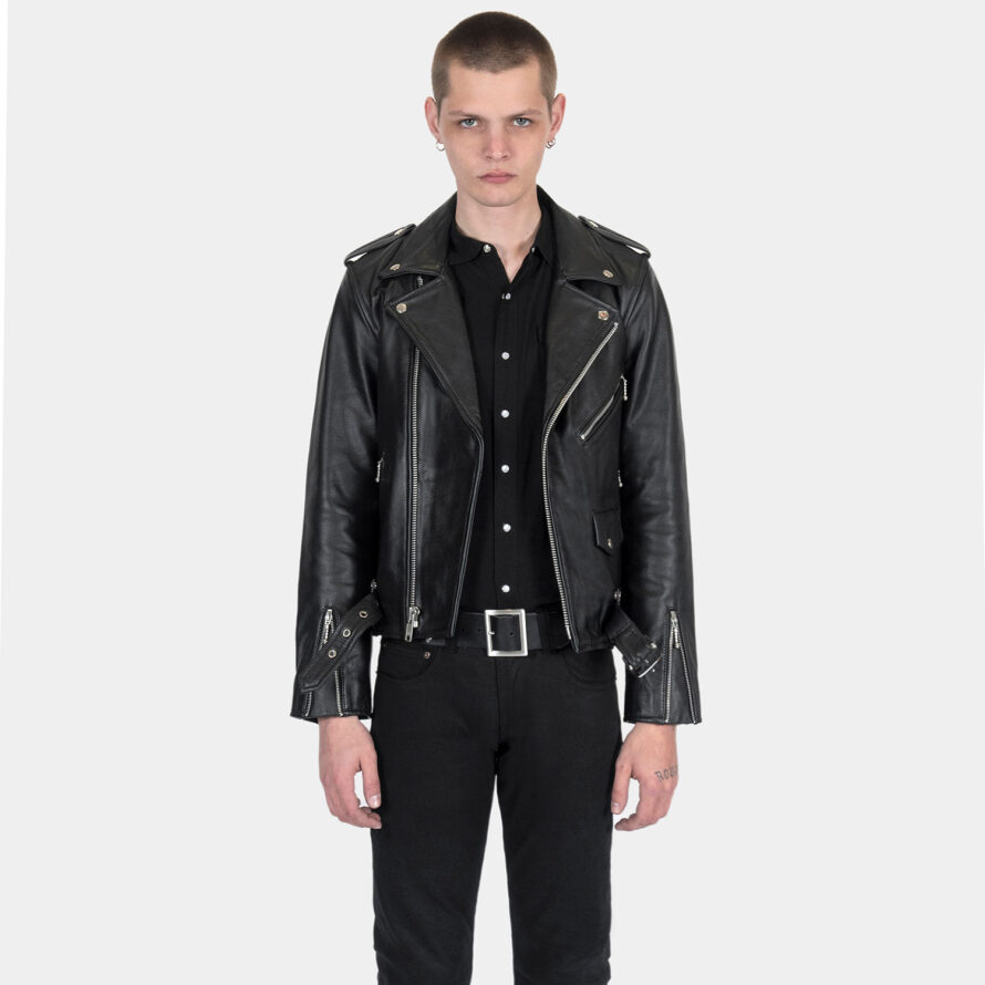 Commando - Black and Silver Leather Jacket - New Modern Fit | Straight ...