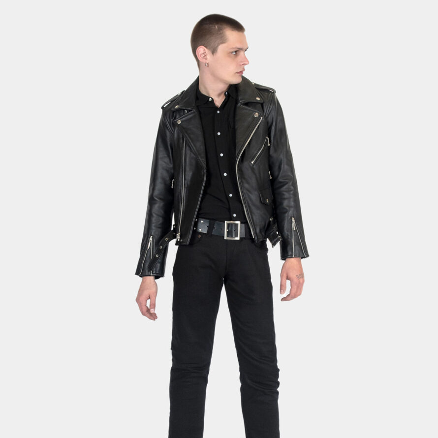 Commando - Black and Silver Leather Jacket - New Modern Fit | Straight ...